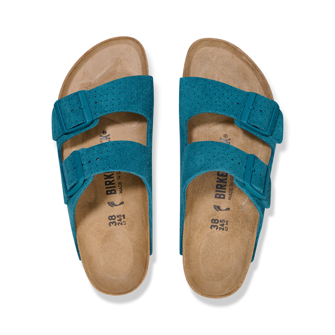 Arizona Deep Turquoise Embossed Suede Leather