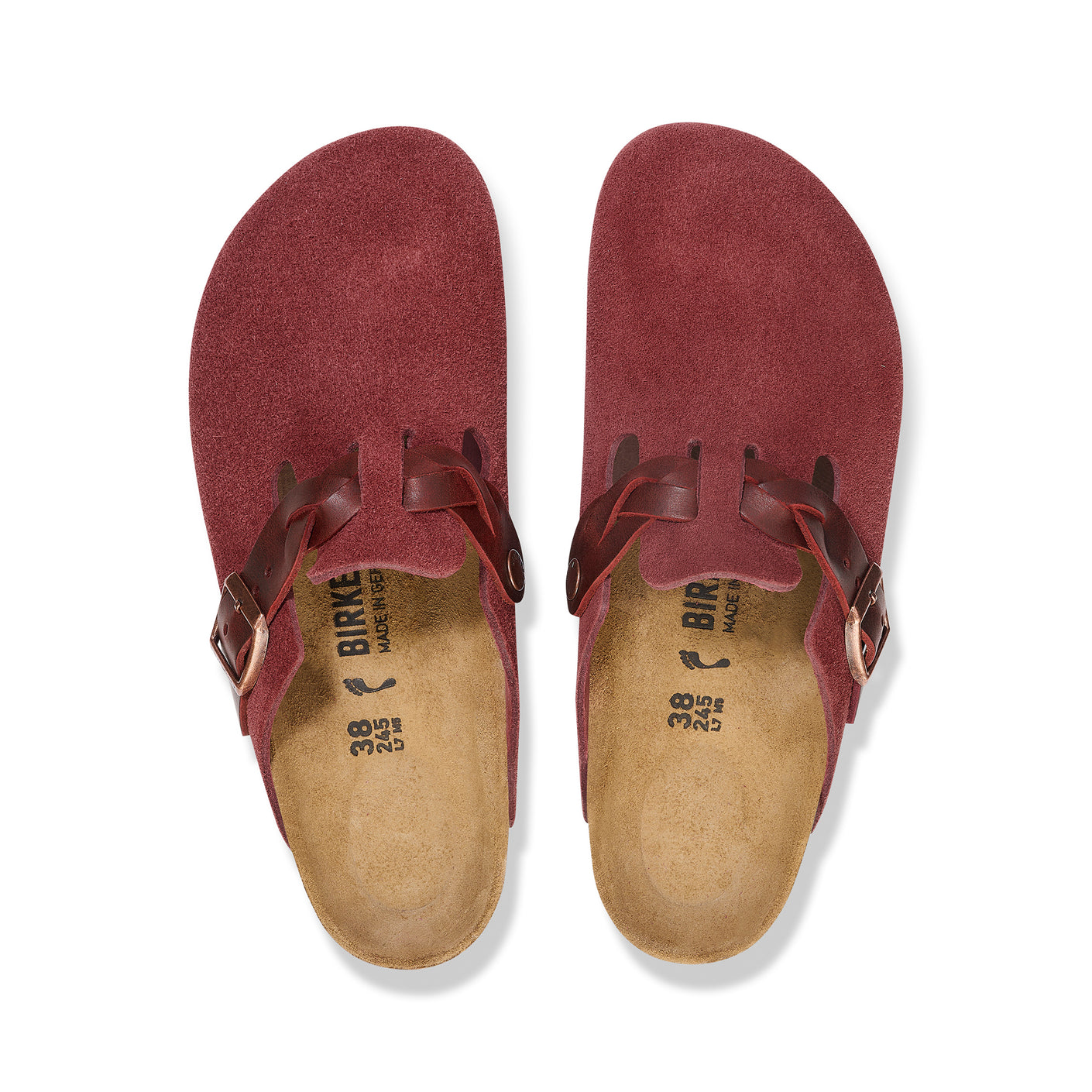 Boston Braided Zinfandel Suede Leather