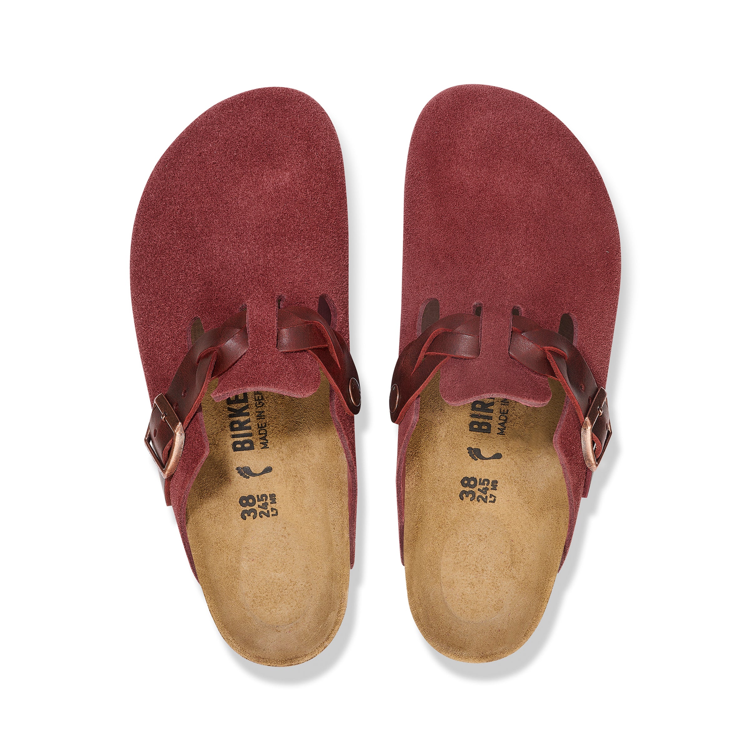 Boston Braided Zinfandel Suede Leather